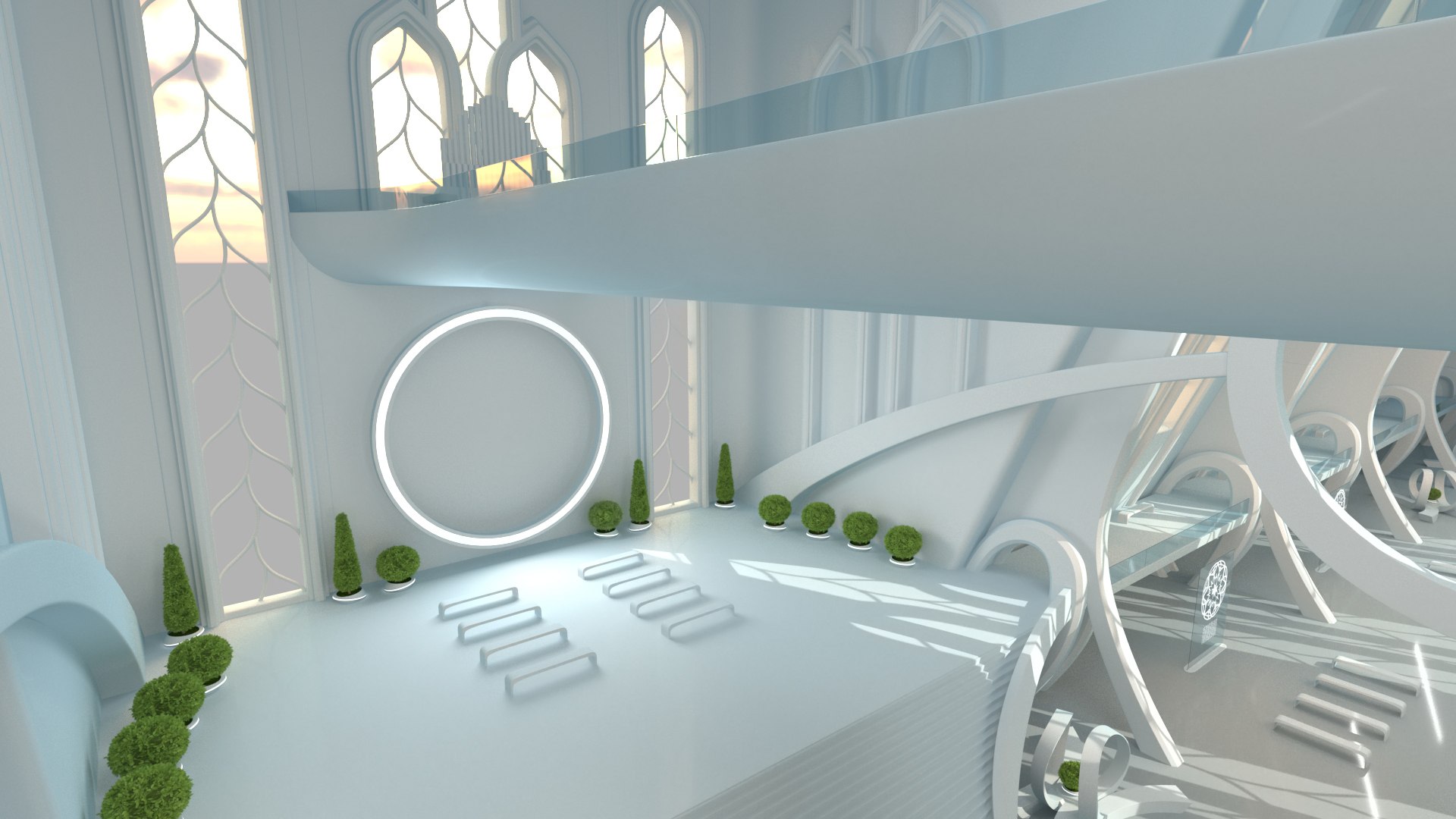 3D Sci-fi Futuristic Cathedral Church - TurboSquid 2119148