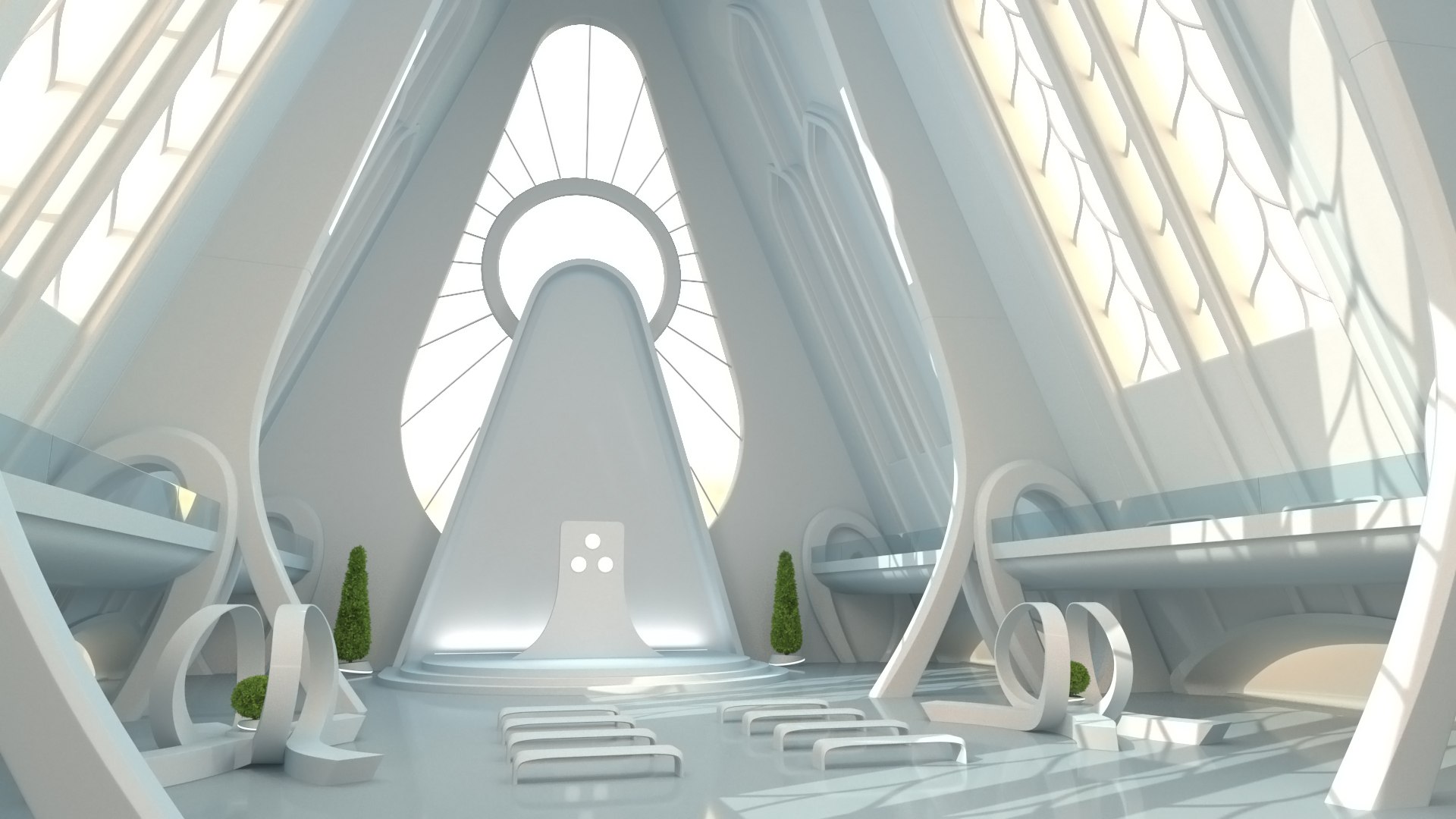 3D Sci-fi Futuristic Cathedral Church - TurboSquid 2119148
