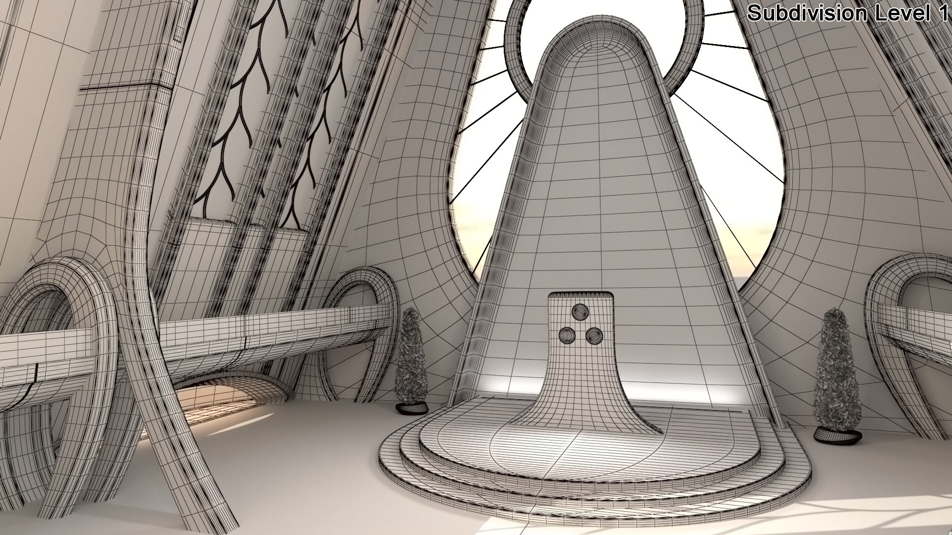 3D Sci-fi Futuristic Cathedral Church - TurboSquid 2119148