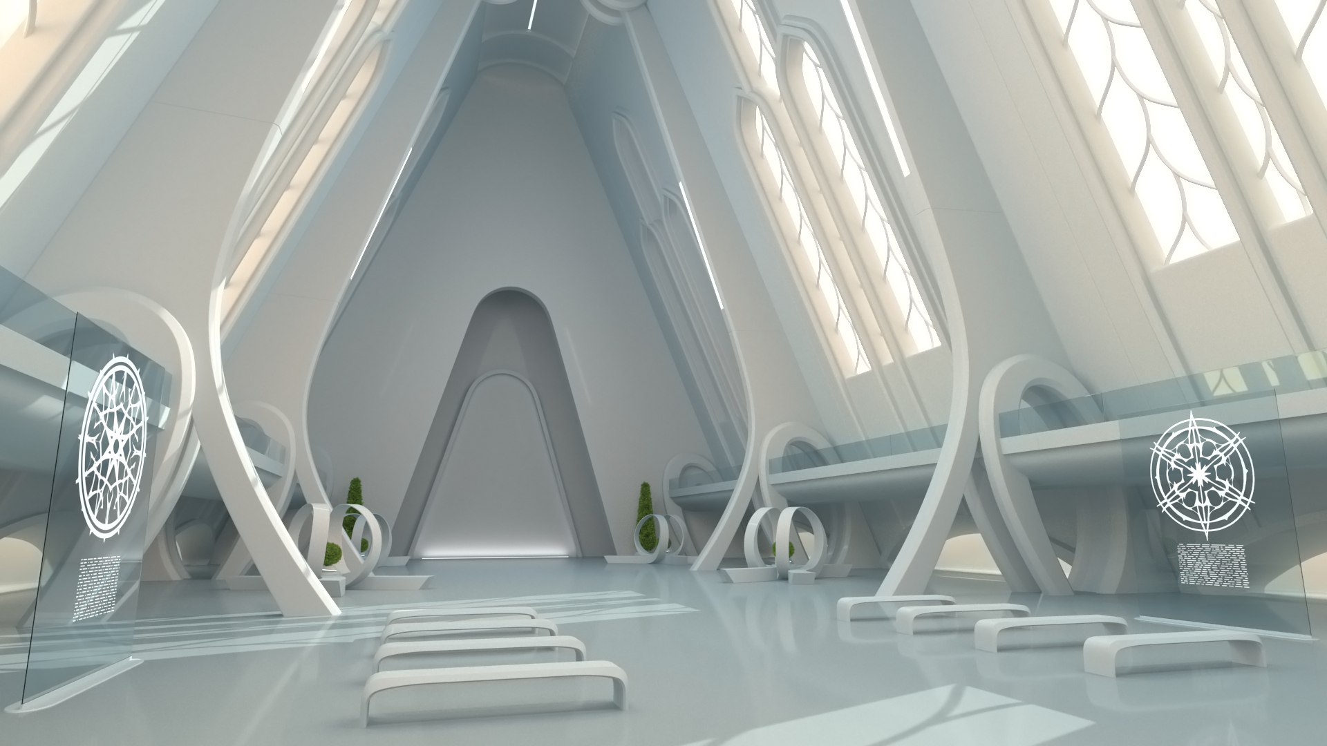 3D Sci-fi Futuristic Cathedral Church - TurboSquid 2119148