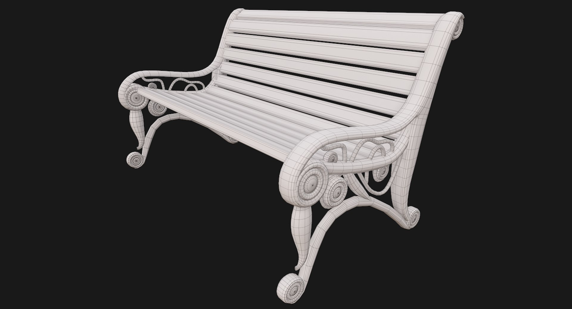 3D Garden Park Bench Model - TurboSquid 1336217