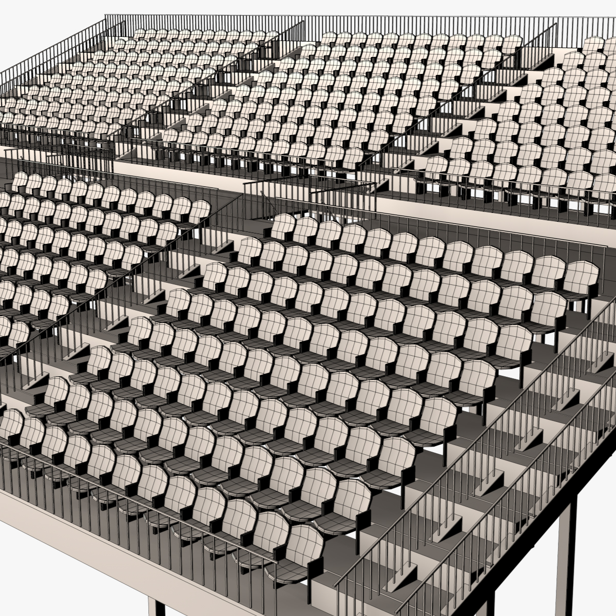 3d grandstand seating model