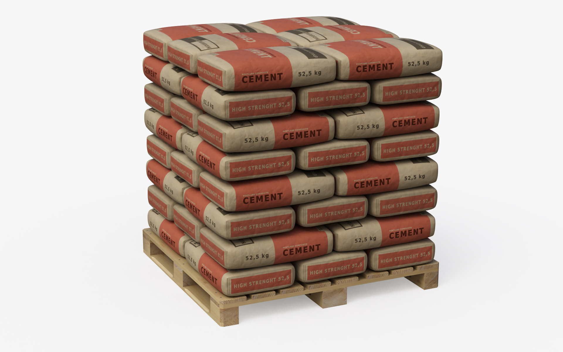 Pallet cement bags 3D model - TurboSquid 1570429