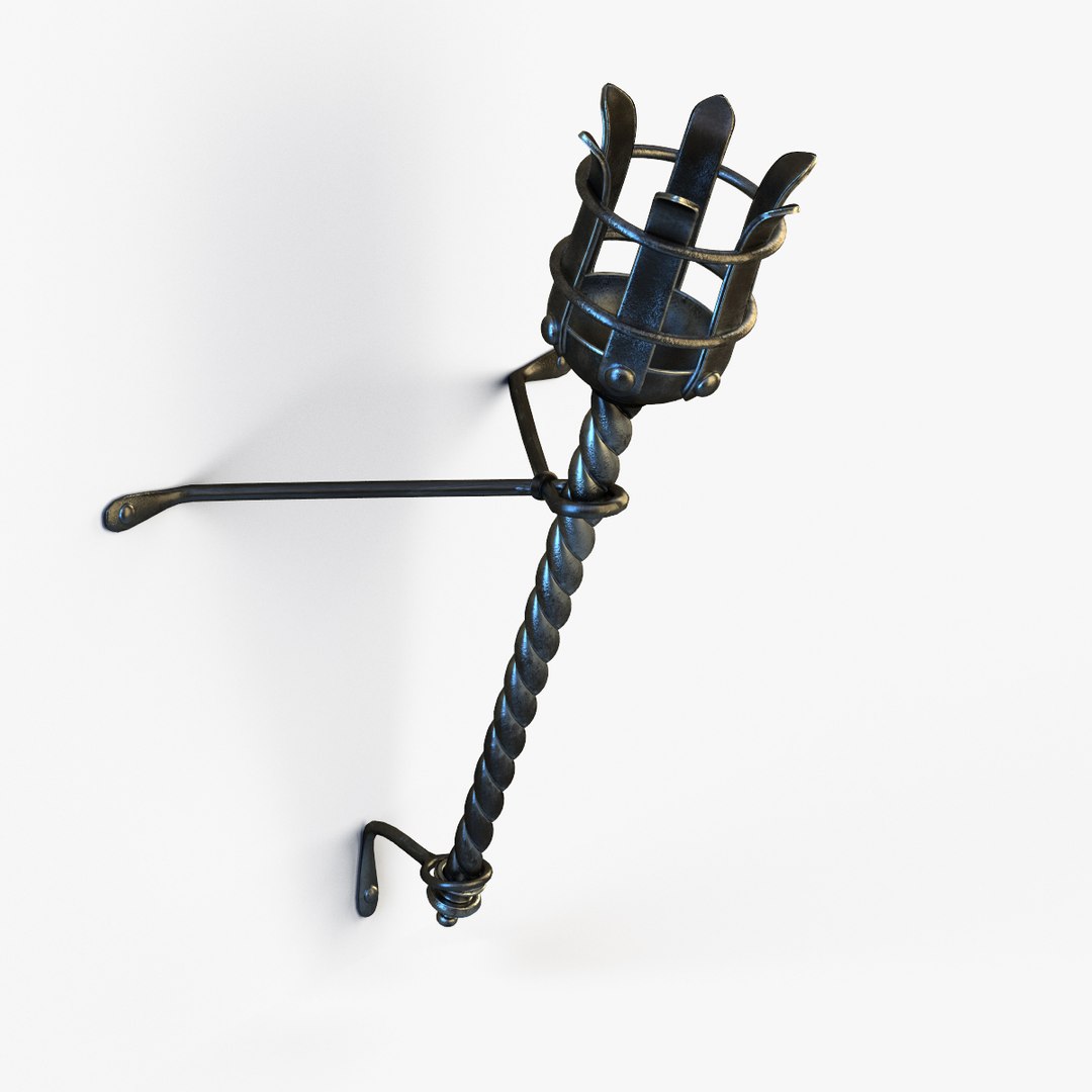 3d Model Metal Medieval Torch