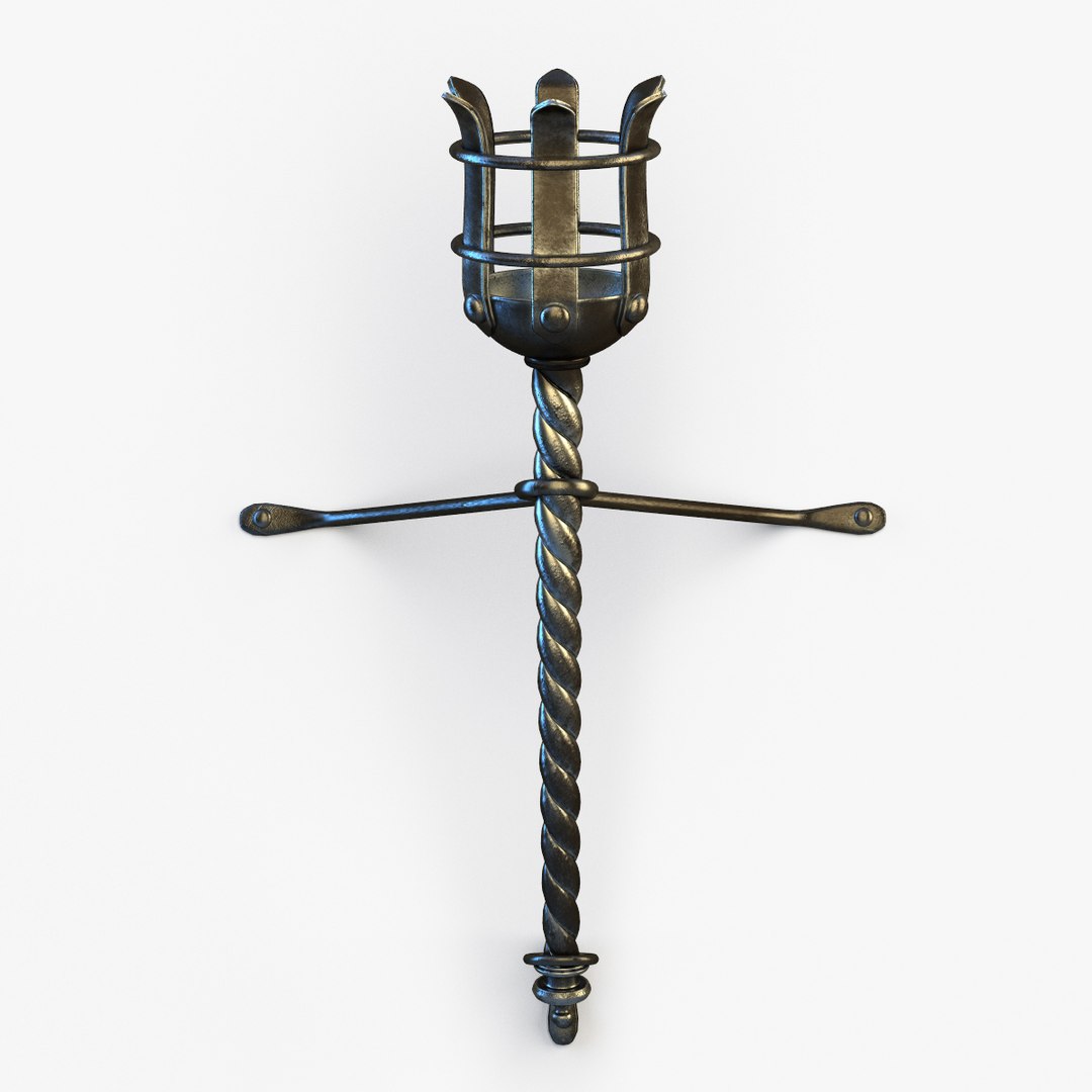3d Model Metal Medieval Torch