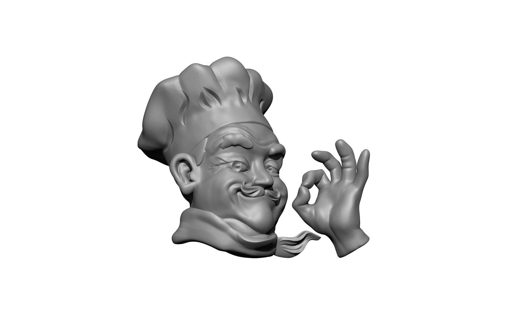 Cook Man Head 3D Model - TurboSquid 2284978