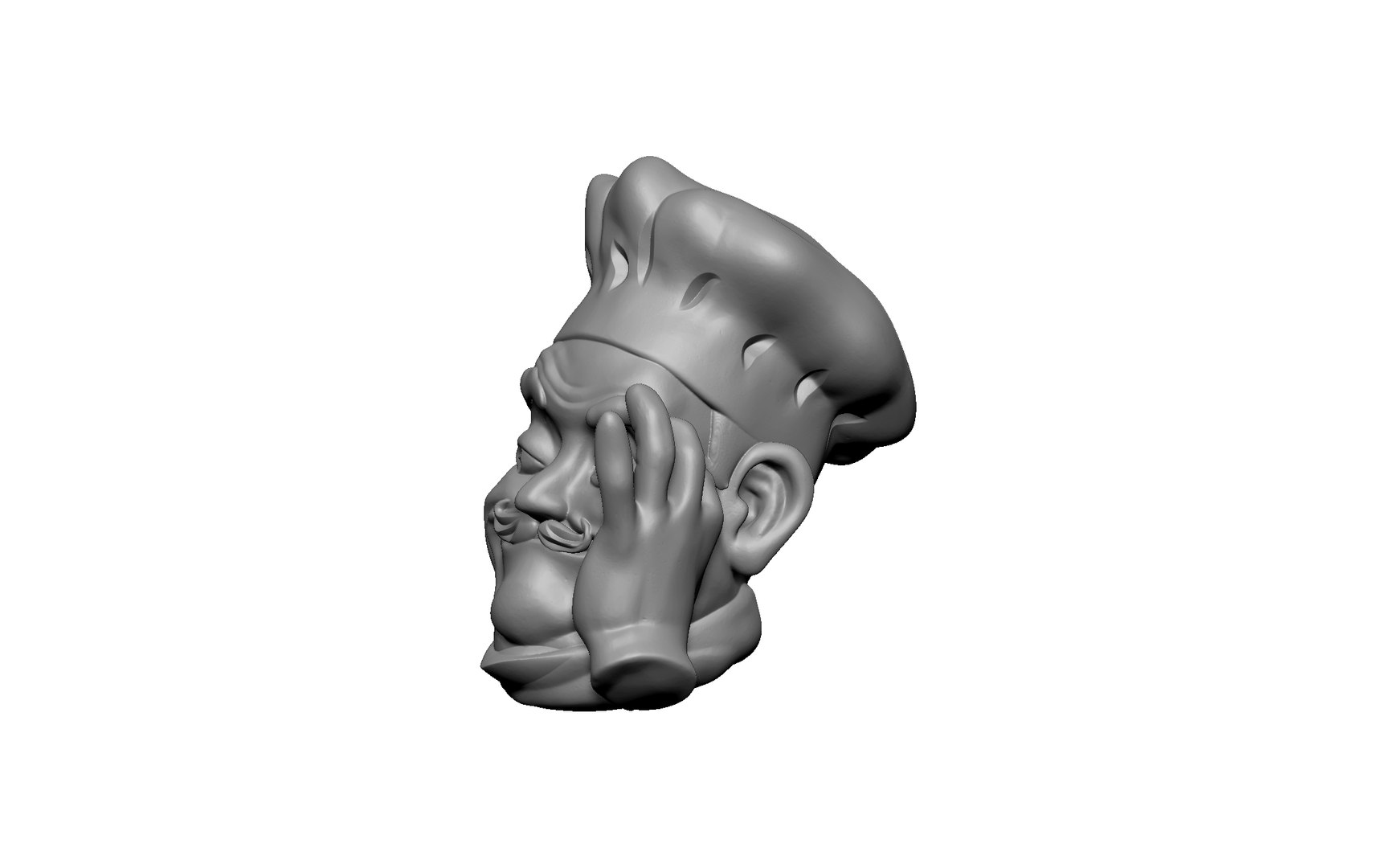 Cook Man Head 3D Model - TurboSquid 2284978