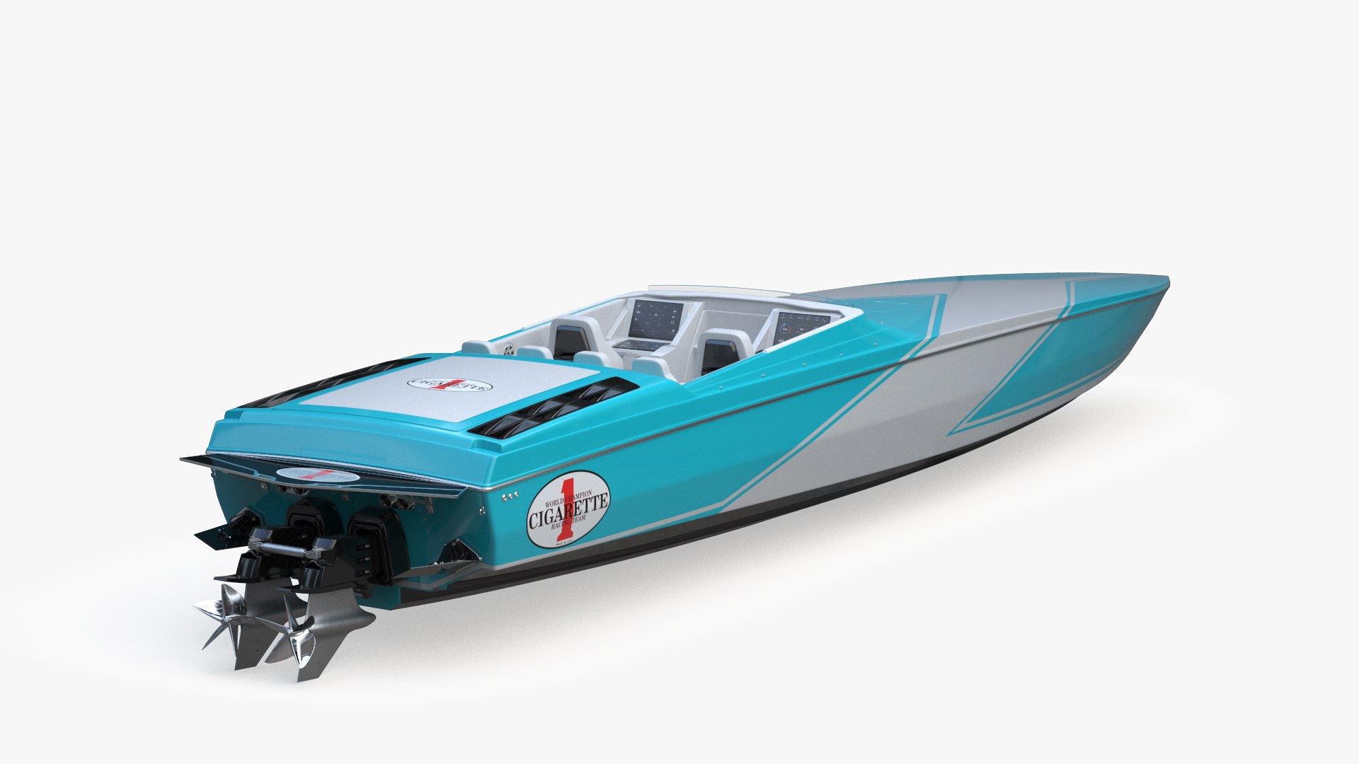 CigaretteBoat515 Blue For 3D Print 3D Model - TurboSquid 2344268