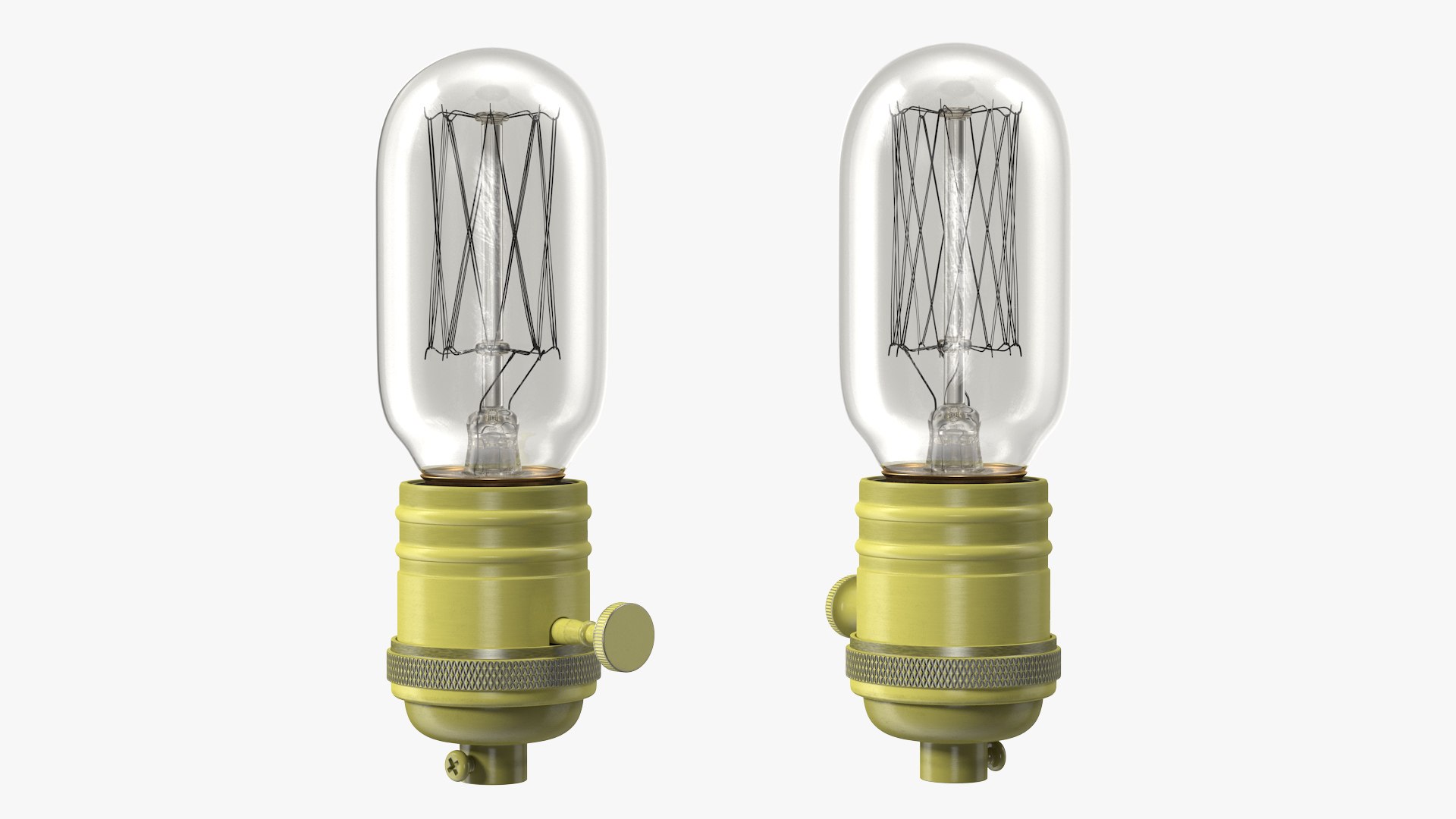 Brass Lamp Holder With Light Bulb 3D Model - TurboSquid 1835882