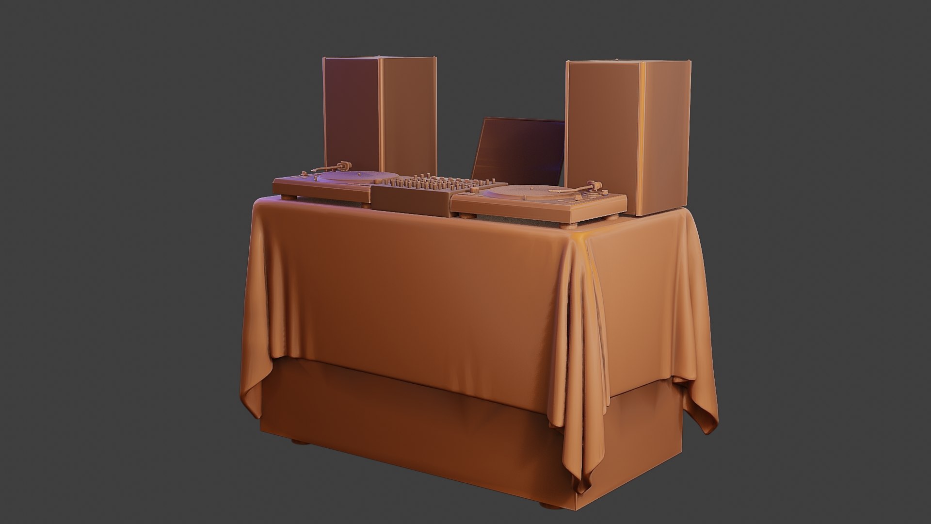 3D Model DJ Music Desk And Items - TurboSquid 2288044