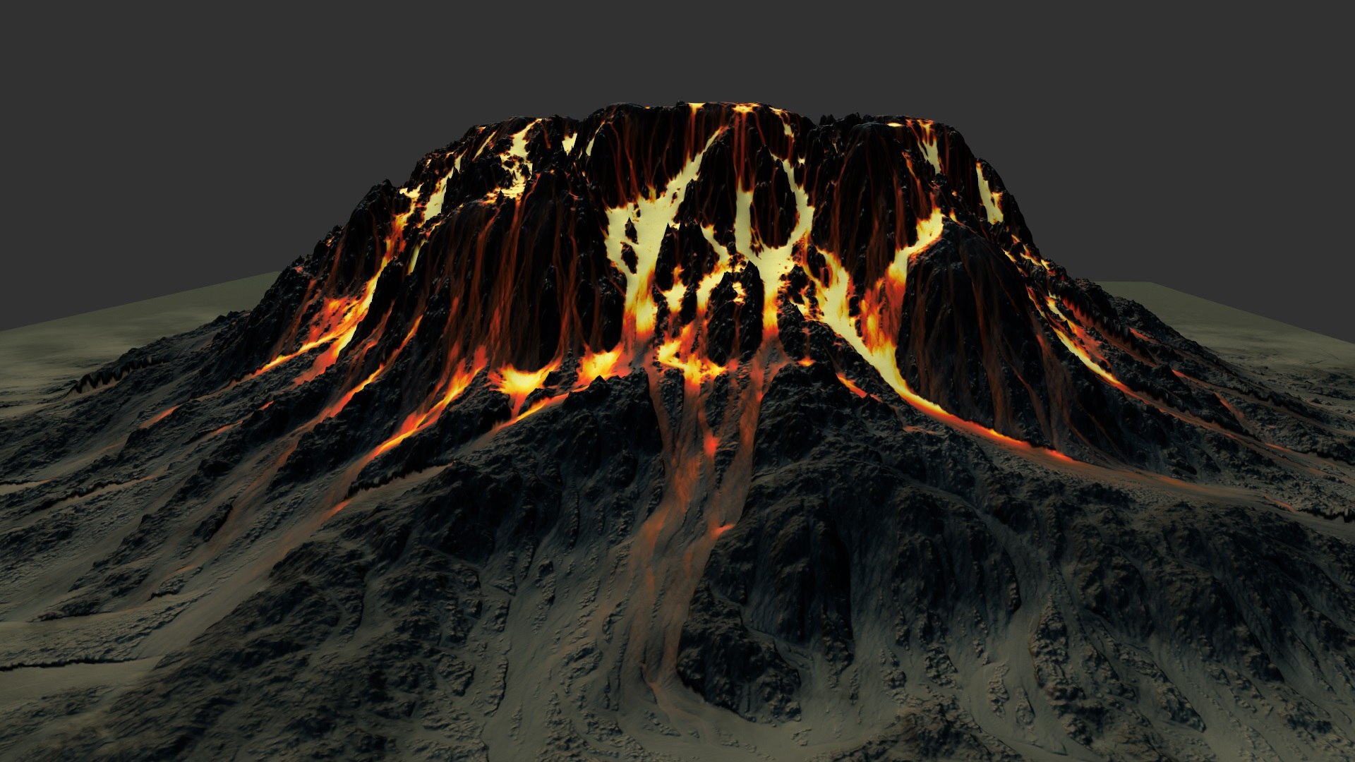 3d volcano