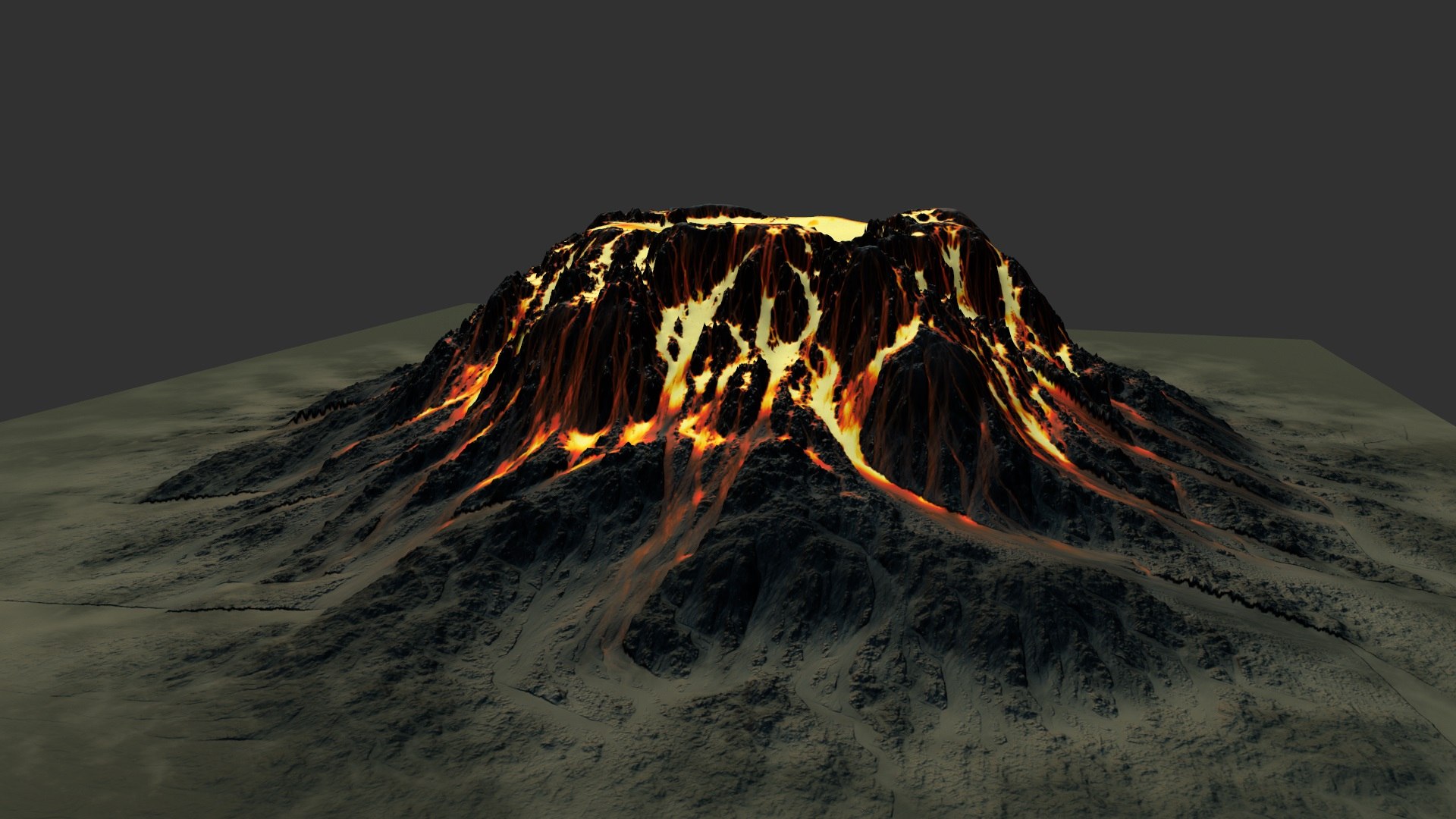 3d volcano