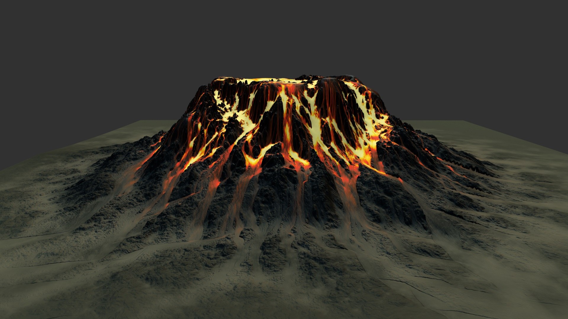 3d volcano