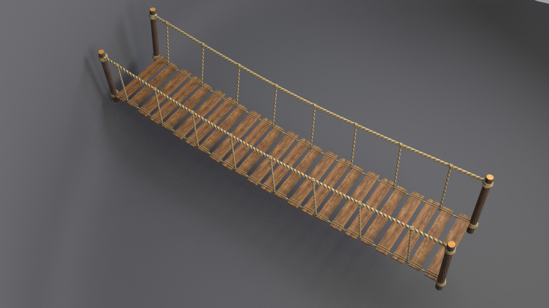 3D Digital Rope Bridge - TurboSquid 1434100
