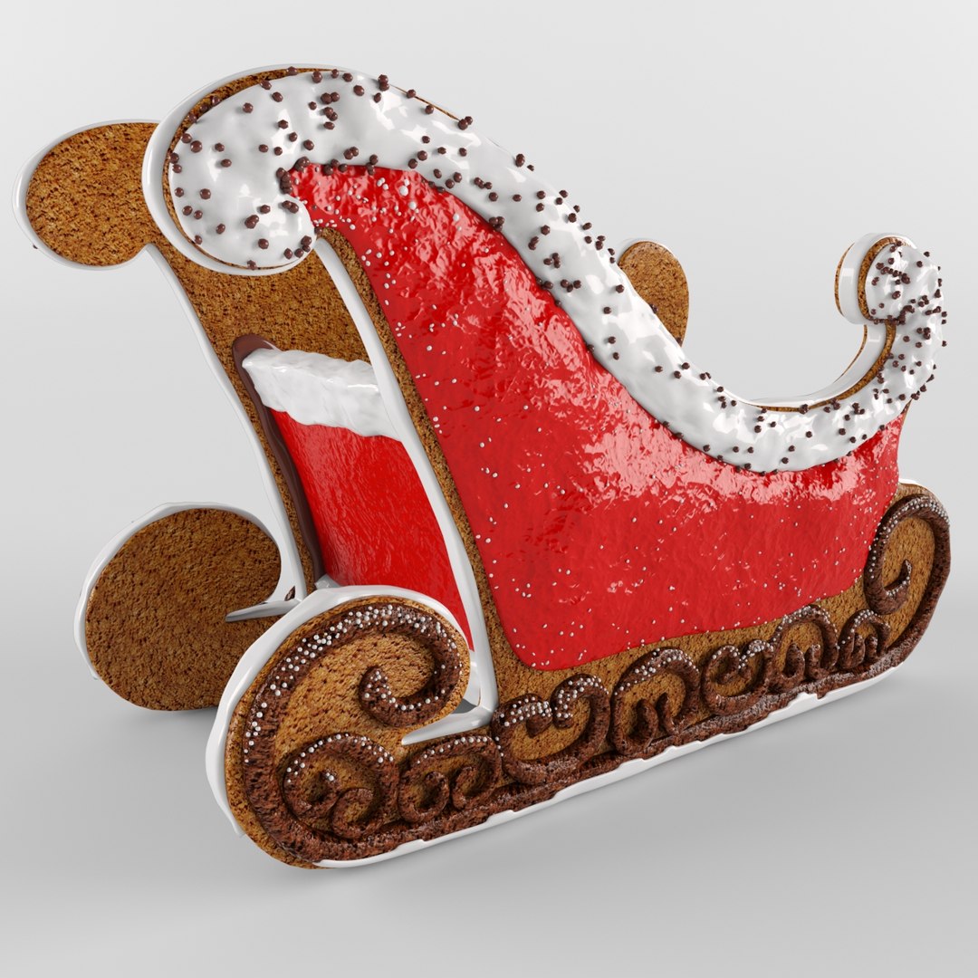 3D gingerbread sleigh model - TurboSquid 1227348