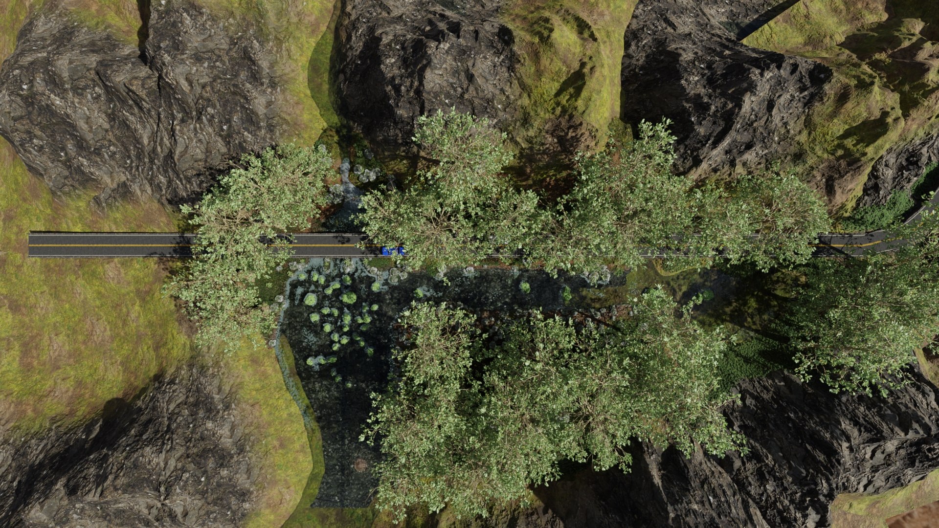 3D Model Waterfall Bridge Scene - TurboSquid 1737439