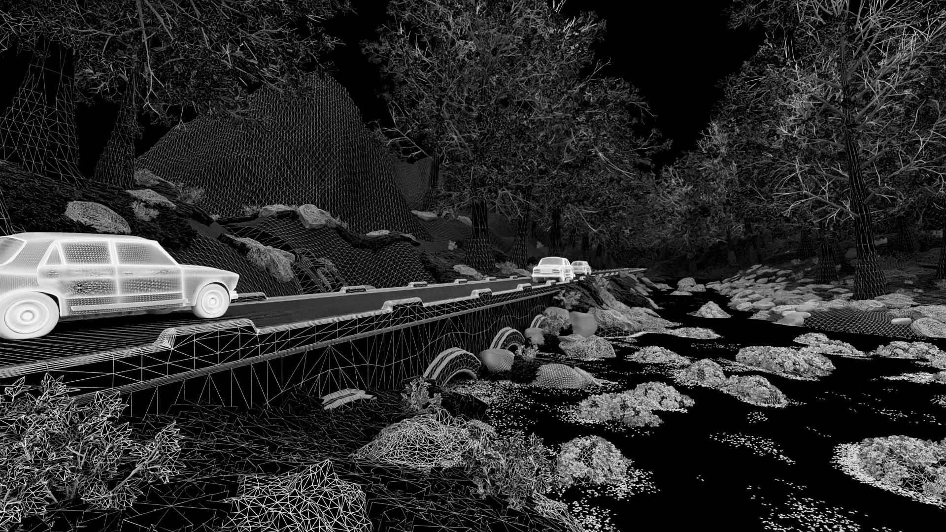 3D Model Waterfall Bridge Scene - TurboSquid 1737439