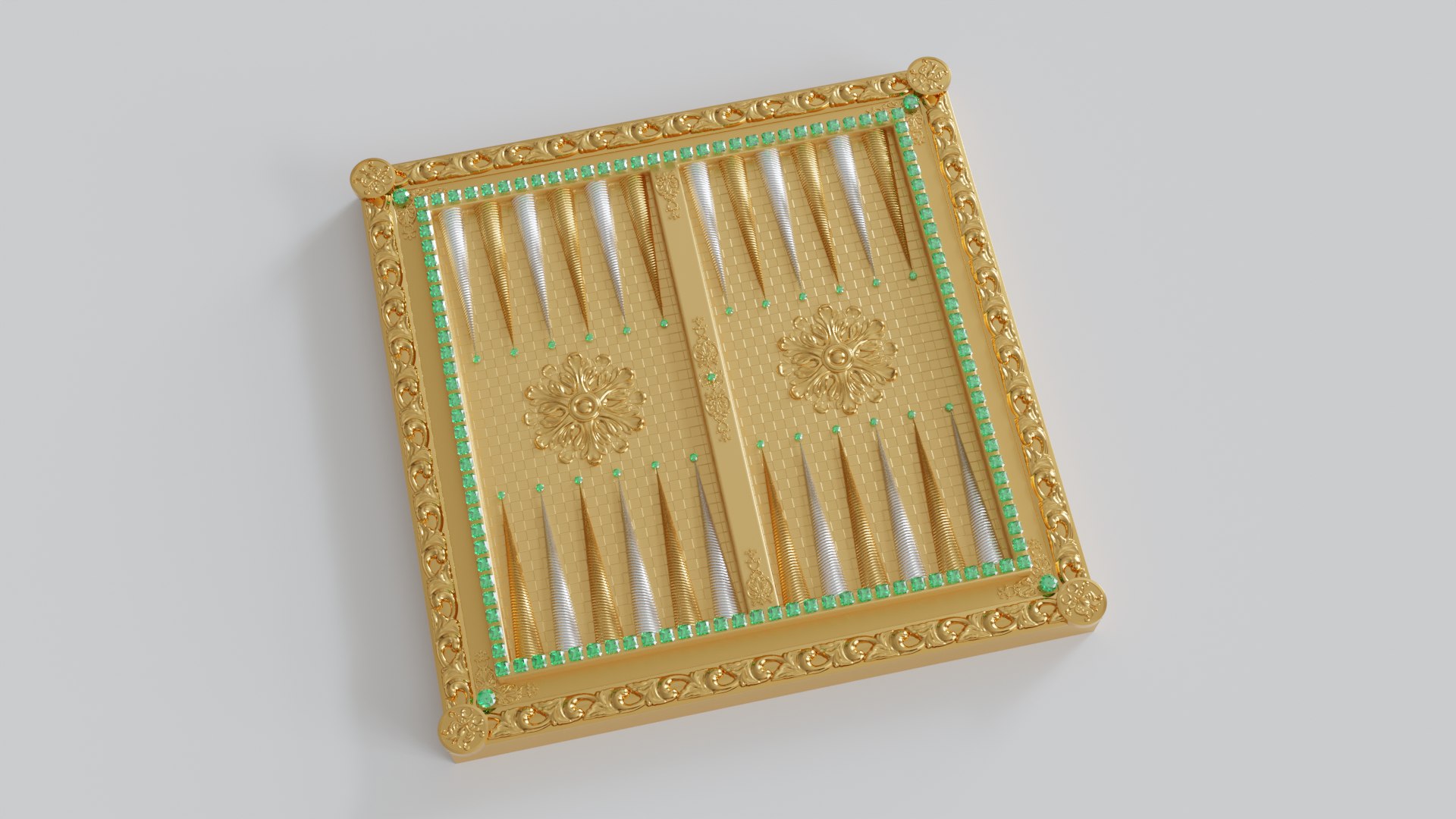 3D Golden Backgammon Game Board With Gems - TurboSquid 2386611