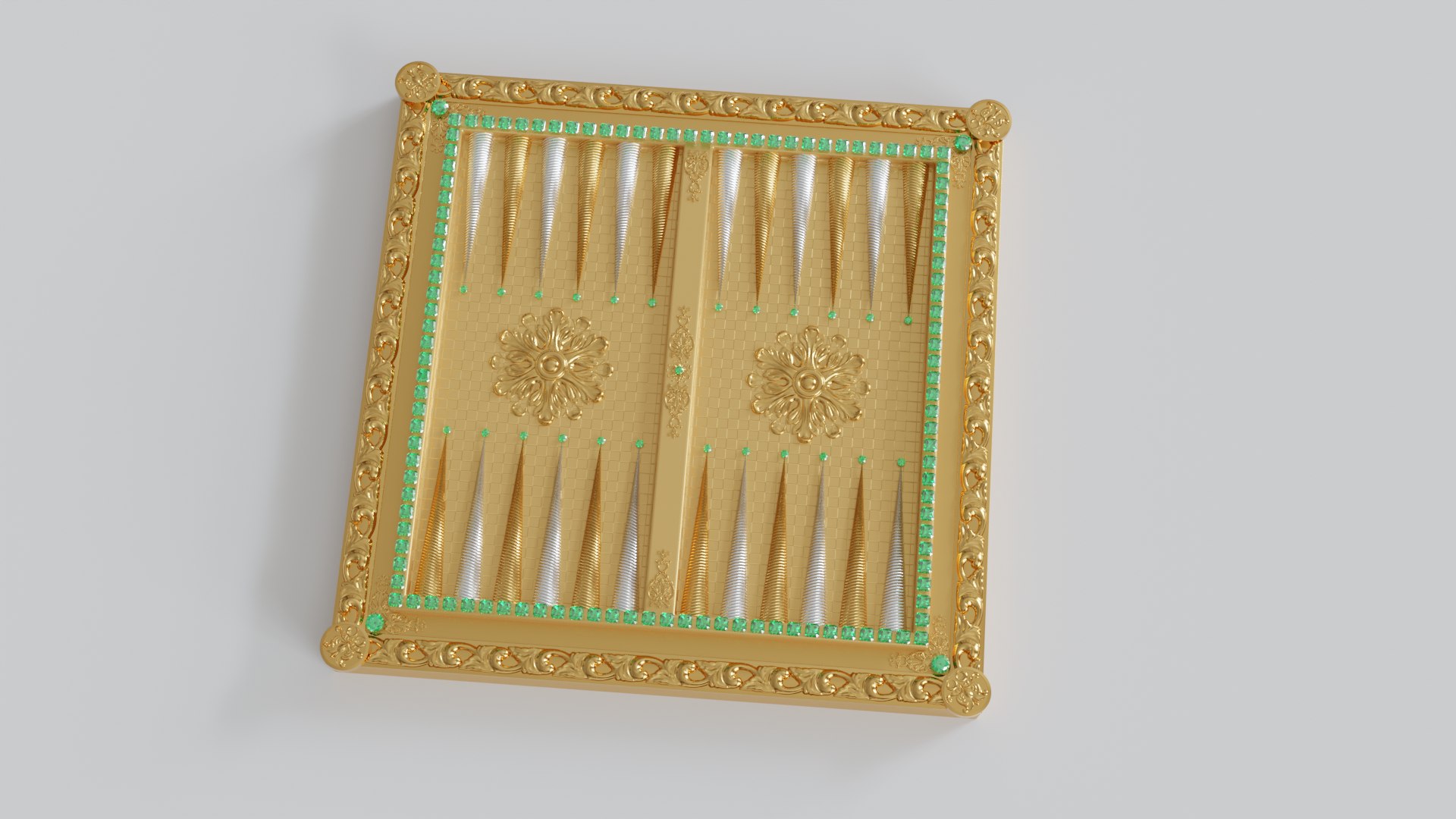 3D Golden Backgammon Game Board With Gems - TurboSquid 2386611
