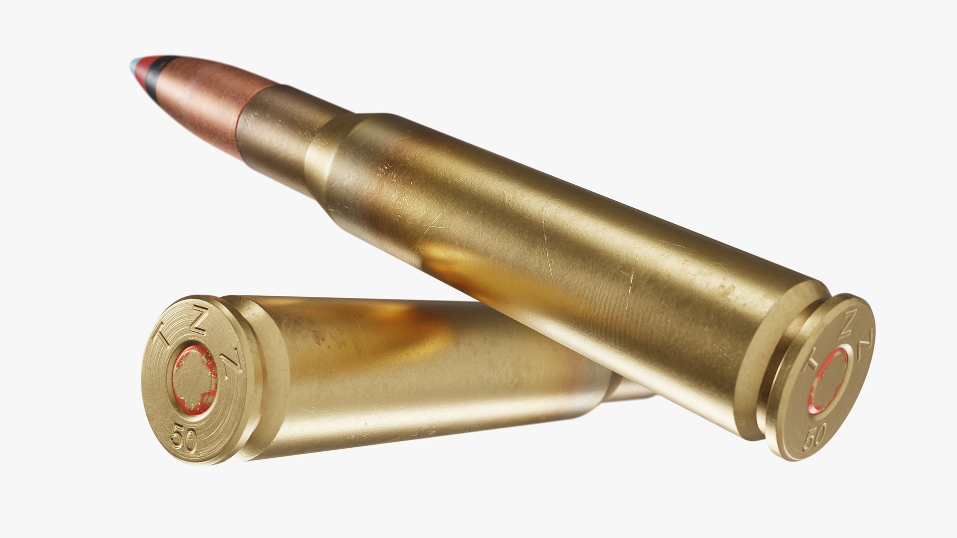 Cal 50 BMG TZZ Cartridge With M9 Link Belt 3D Model - TurboSquid 2269282