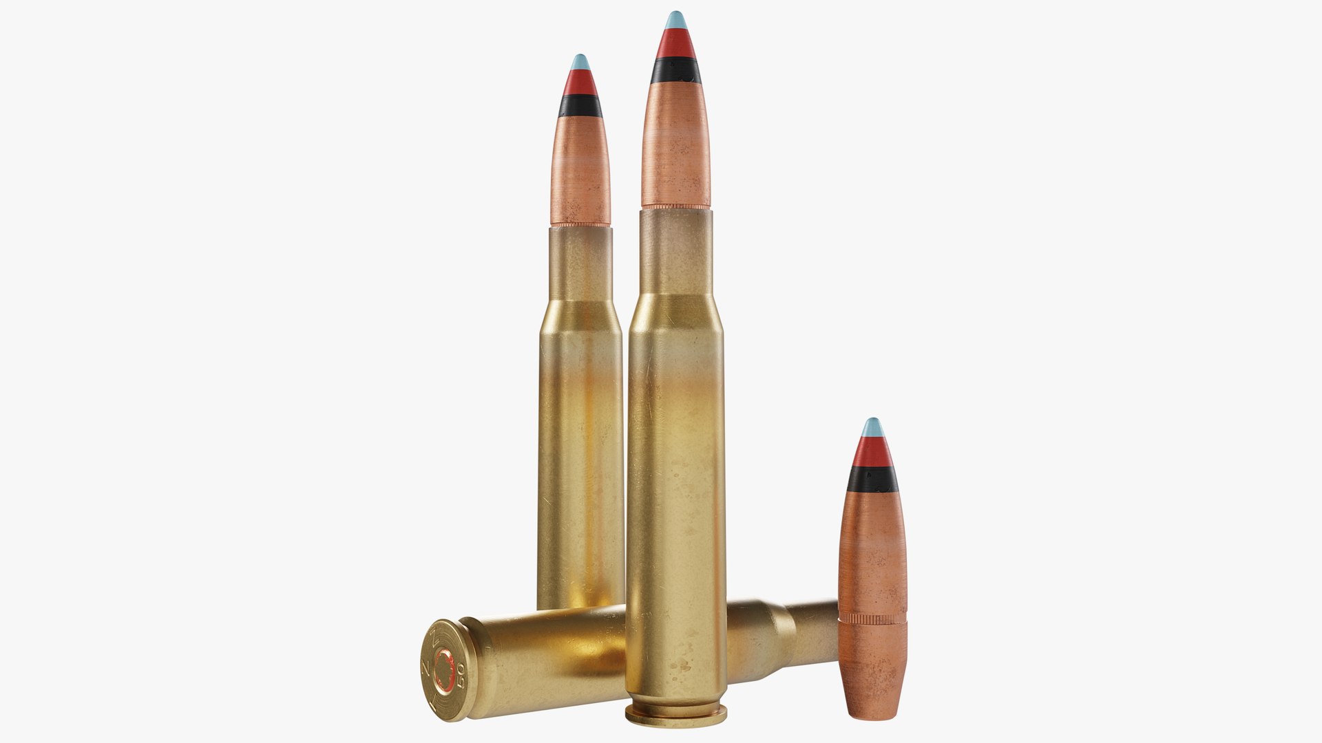 Cal 50 BMG TZZ Cartridge With M9 Link Belt 3D Model - TurboSquid 2269282