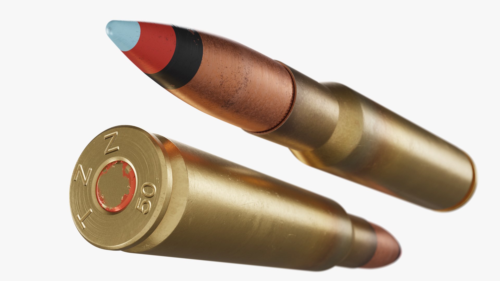 Cal 50 BMG TZZ Cartridge With M9 Link Belt 3D Model - TurboSquid 2269282