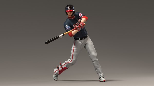 3D White Baseball Batter Animated HQ 002 - TurboSquid 1903548