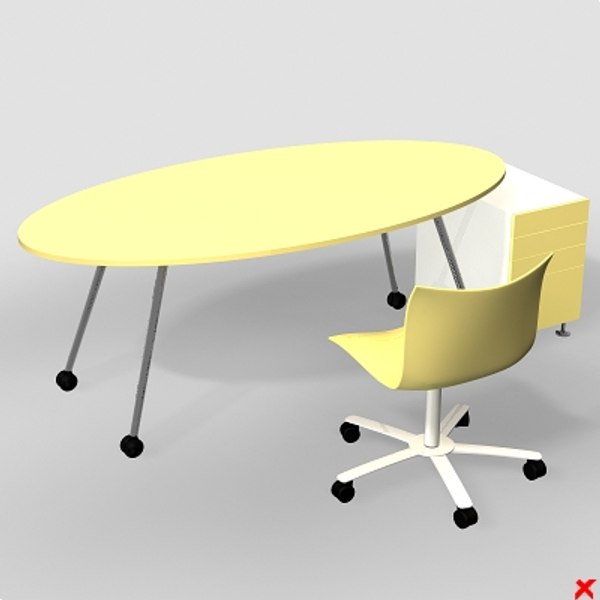 desk writing 3d model