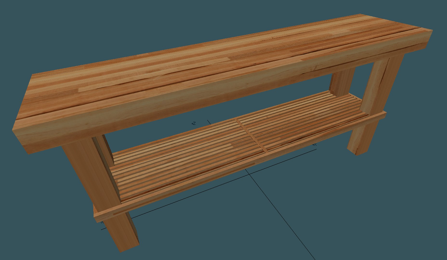 3d Butcher Block Table Model