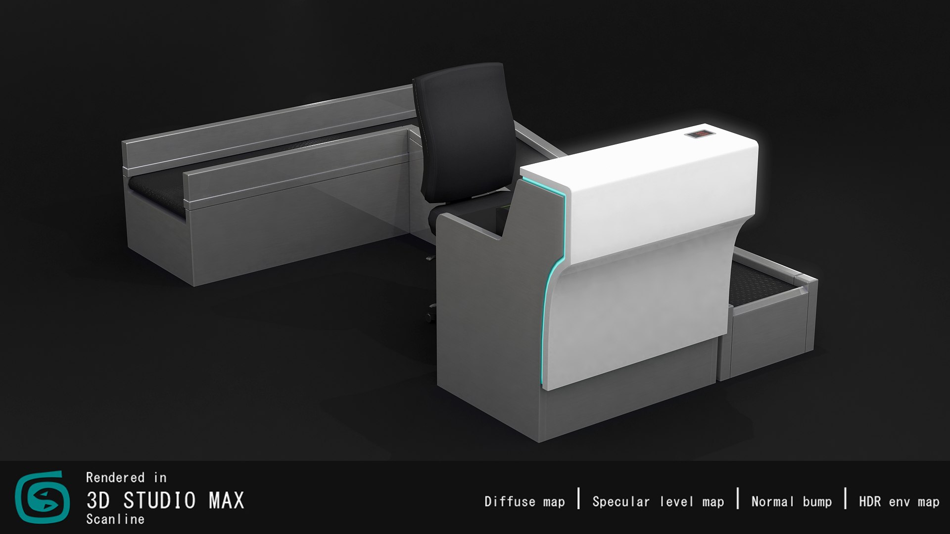 3D Airport Check-In Desk 1 model - TurboSquid 1983992