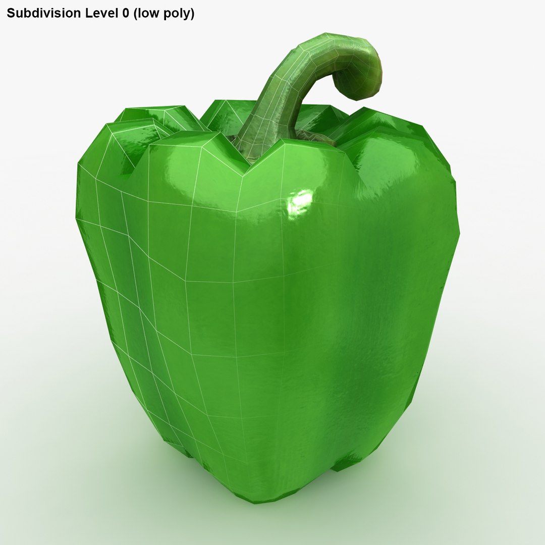 3d Model Realistic Pepper Green