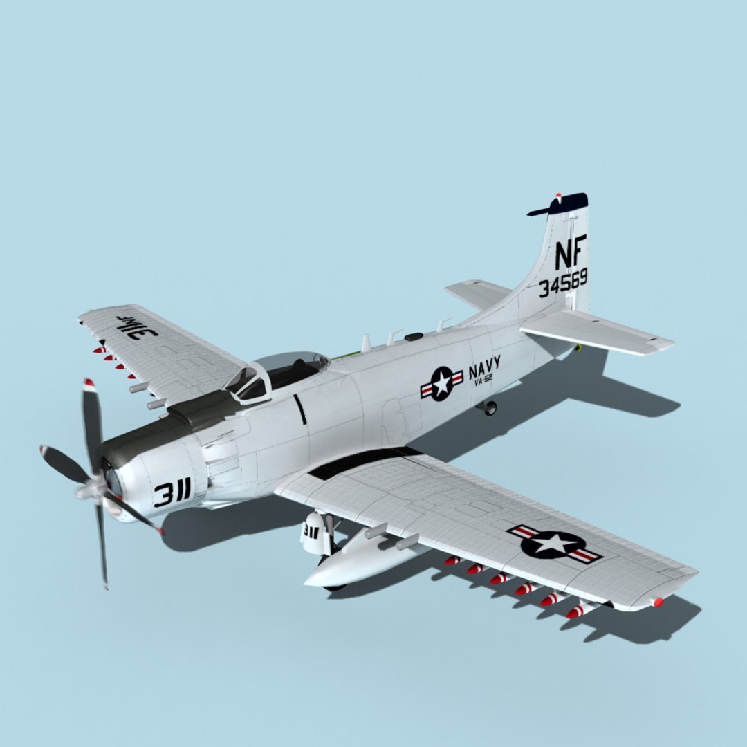 Skyraider douglas a-1 model - TurboSquid 1488629