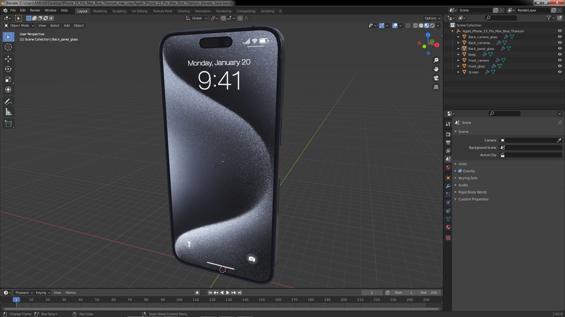 Apple IPhone 15 Pro Max Blue Titanium 3D model - TurboSquid 2140994