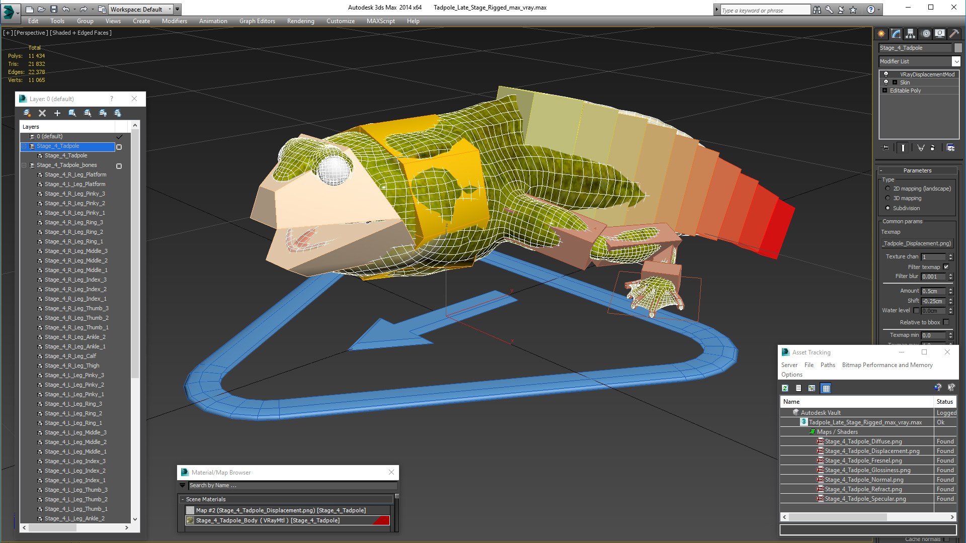 3D Tadpole Late Stage Rigged - TurboSquid 1714293