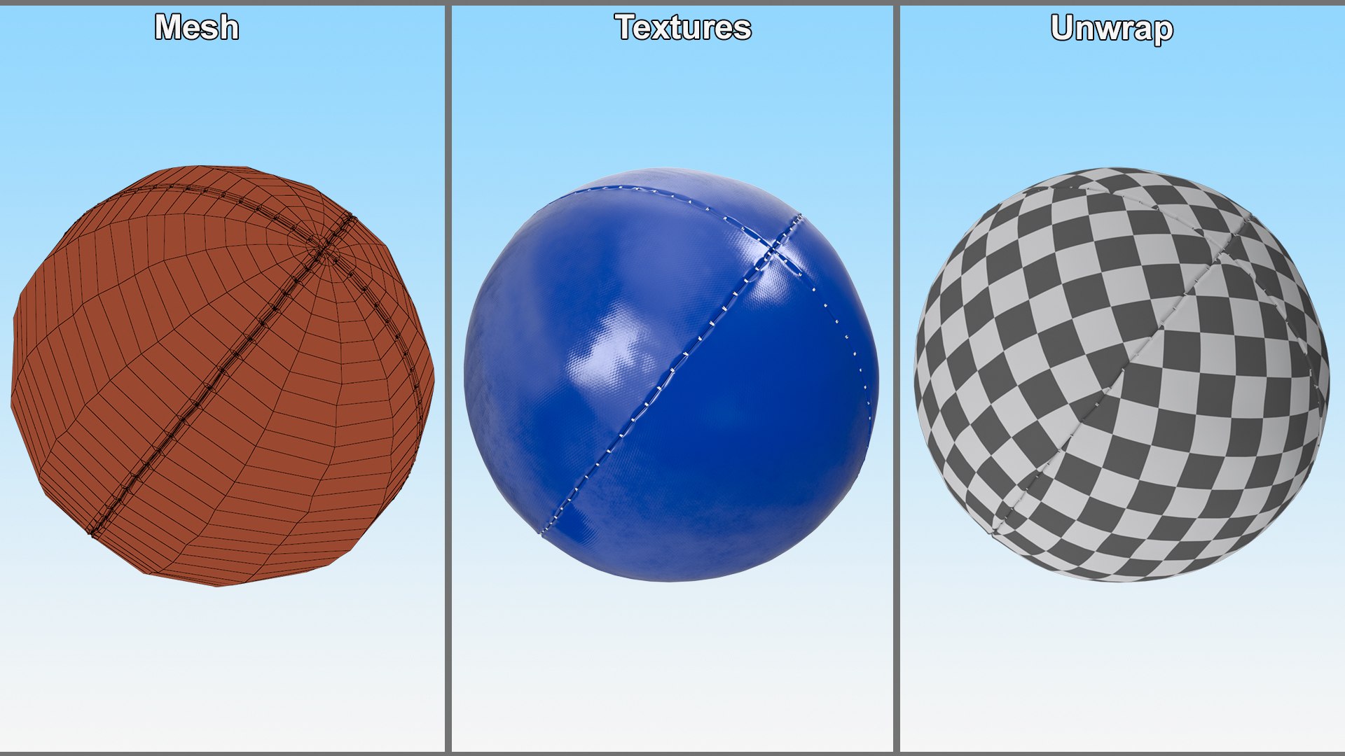 3D Circus Ball Blue Model - TurboSquid 2294290