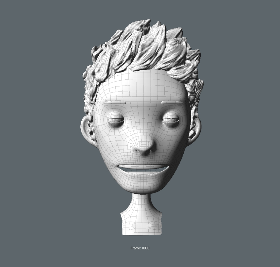 3d toon character bust model