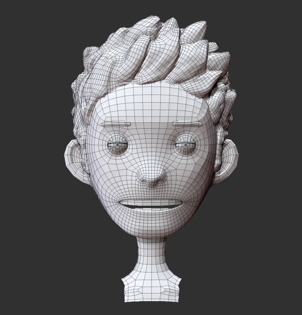 3d toon character bust model
