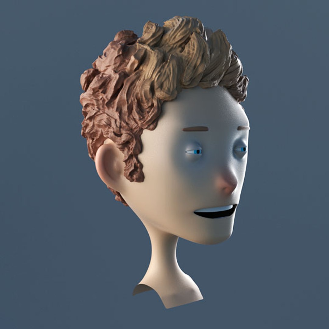 3d toon character bust model
