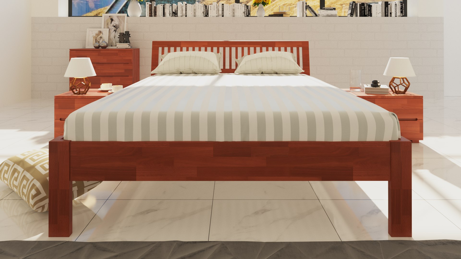 3D Wooden Bed Model - TurboSquid 1248114