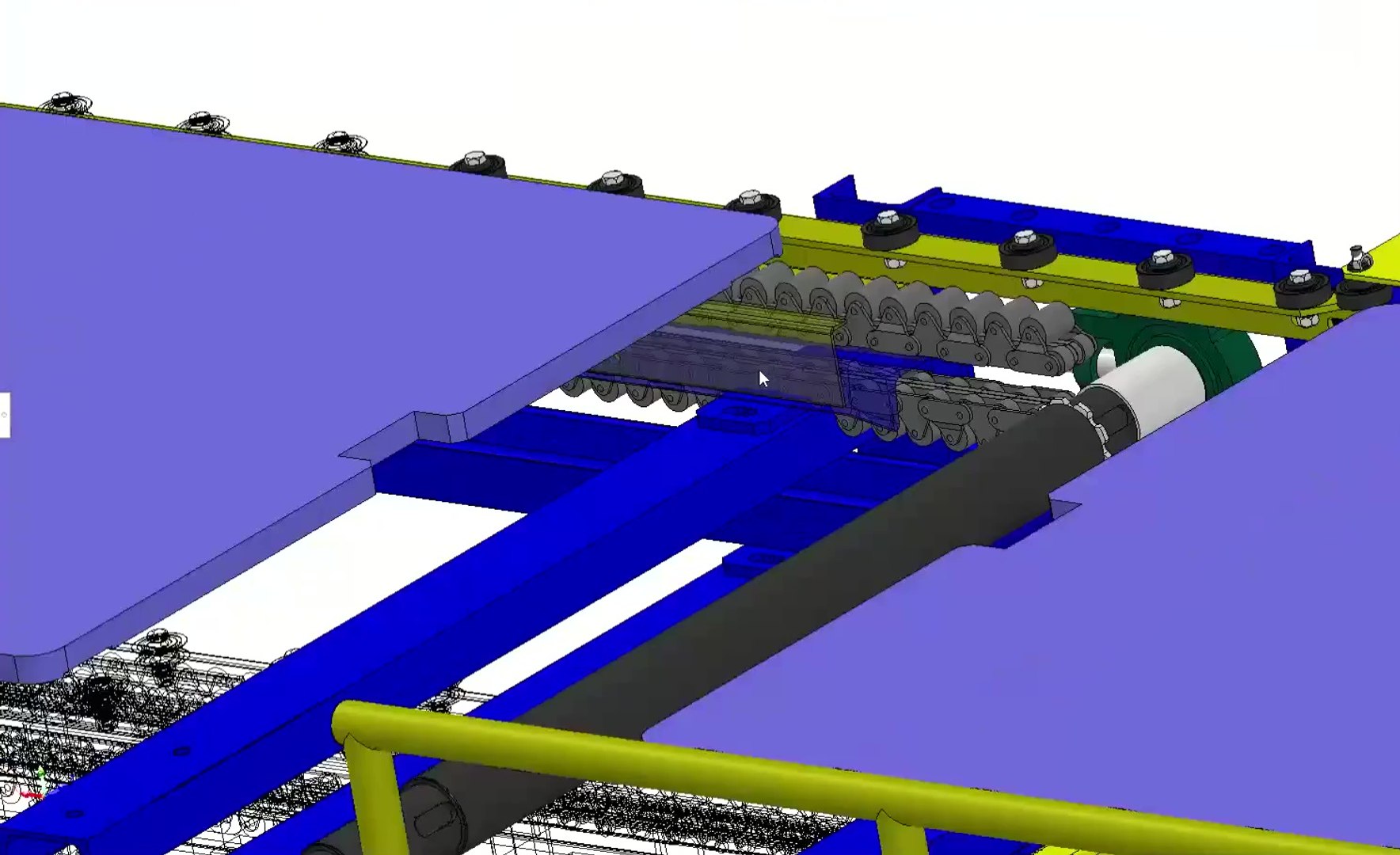 3D 3D CAD Model Free Flow Chain Conveyor With Variable Speed Control ...