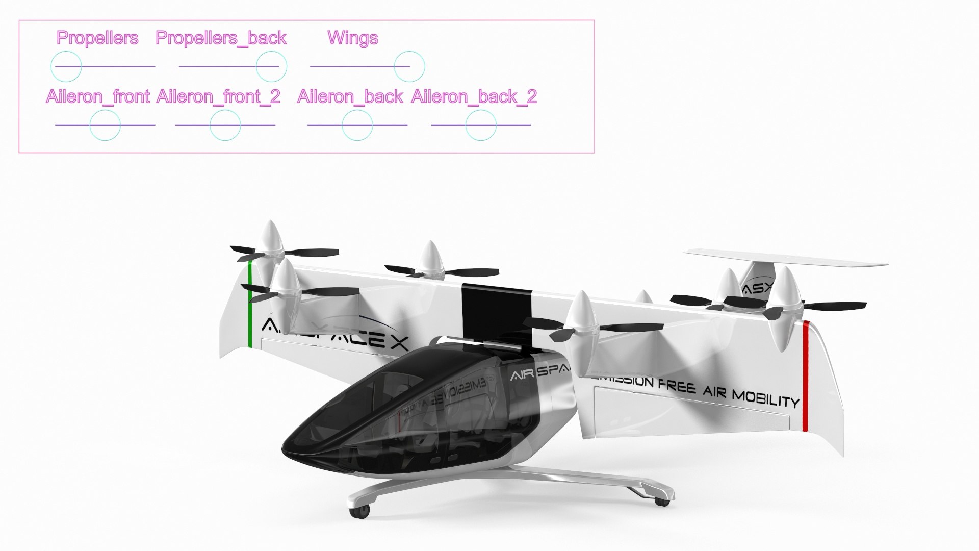 MOBi-One V1 ASX Aircraft Rigged 3D model - TurboSquid 2003836