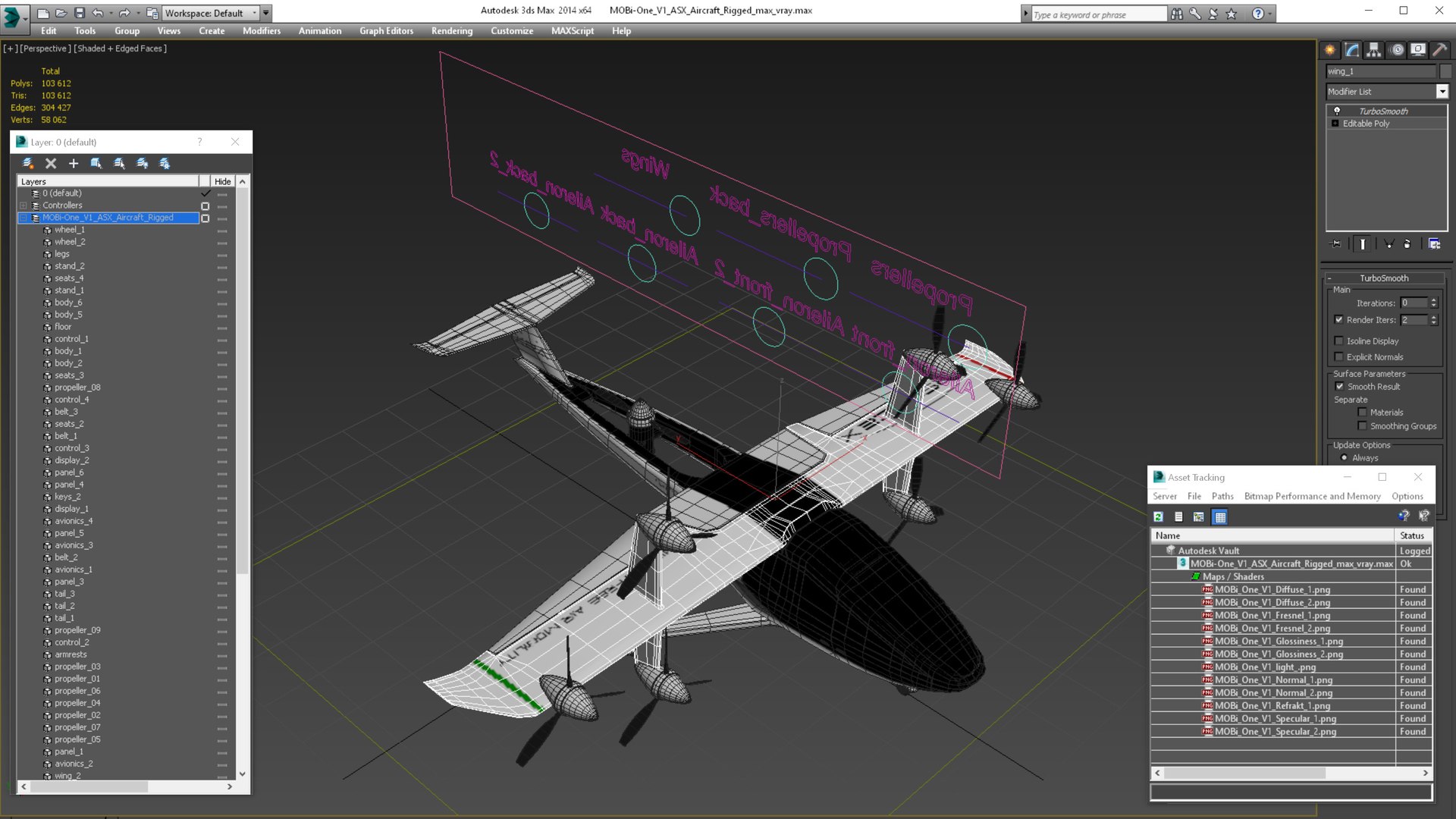 MOBi-One V1 ASX Aircraft Rigged 3D model - TurboSquid 2003836