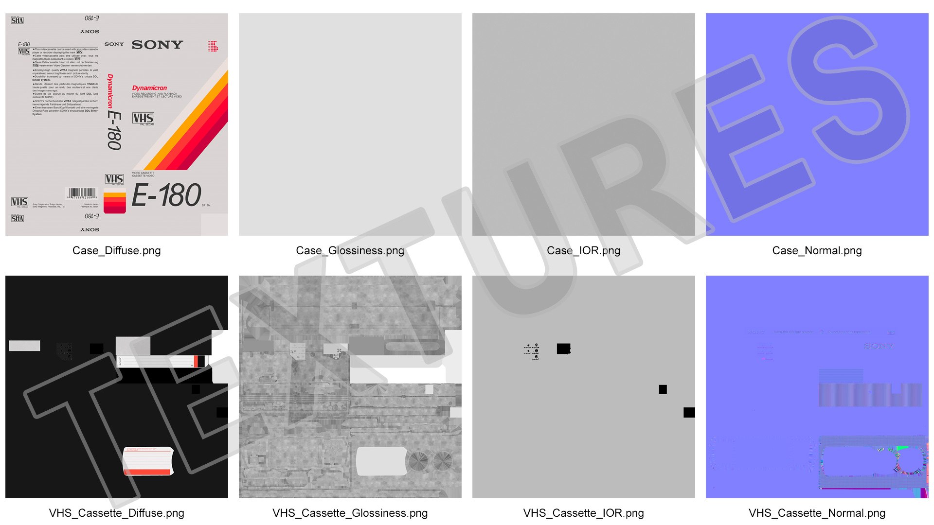 Vintage E180 VHS Video Tape with Cover 3D - TurboSquid 1787397