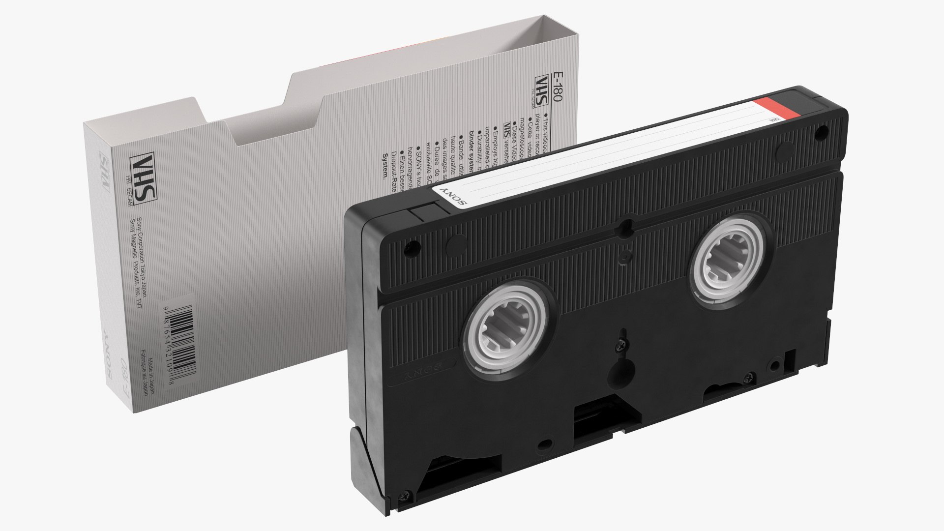 Vintage E180 VHS Video Tape with Cover 3D - TurboSquid 1787397