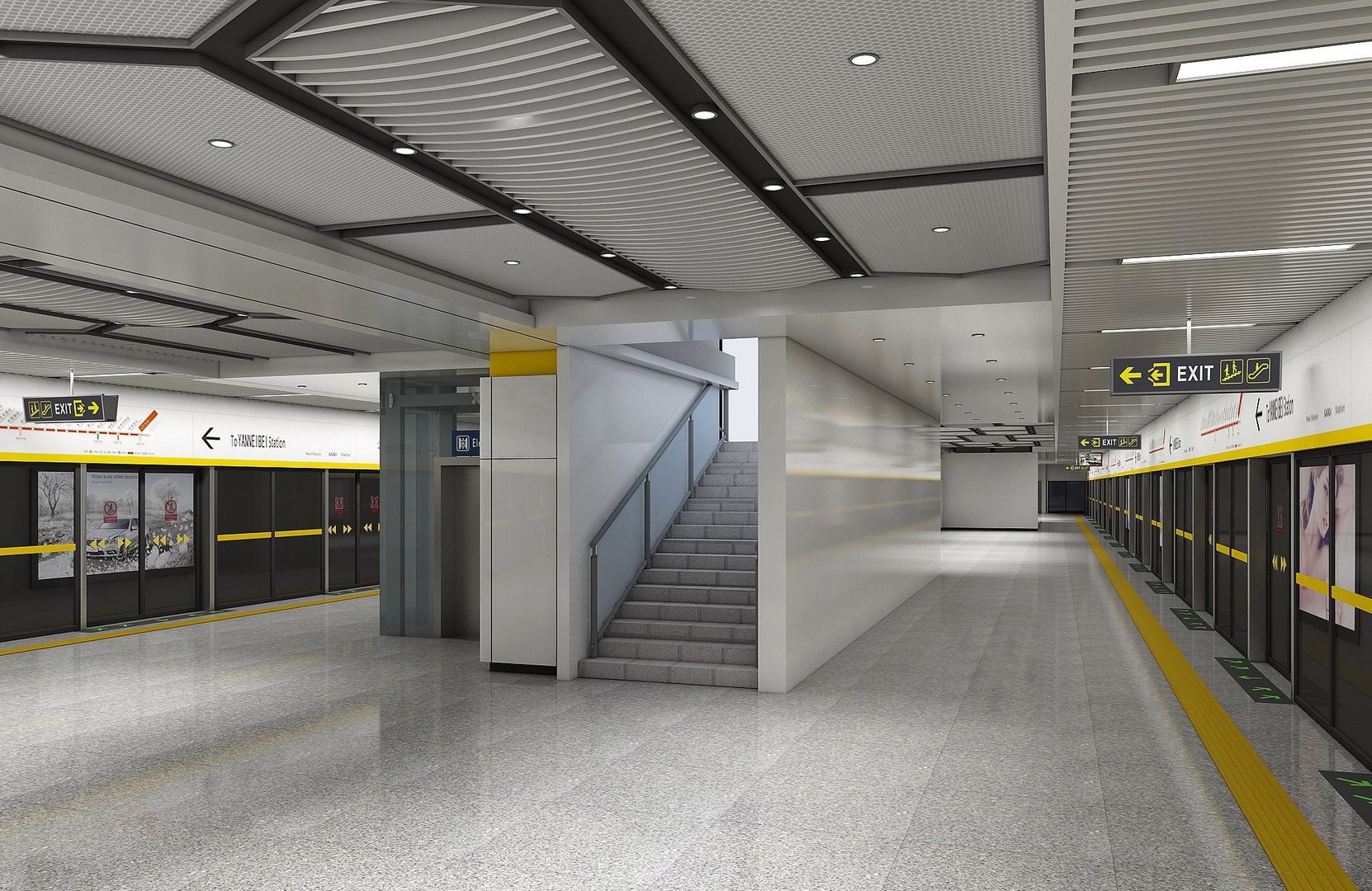 Subway Station 03 3D Model - TurboSquid 2283847