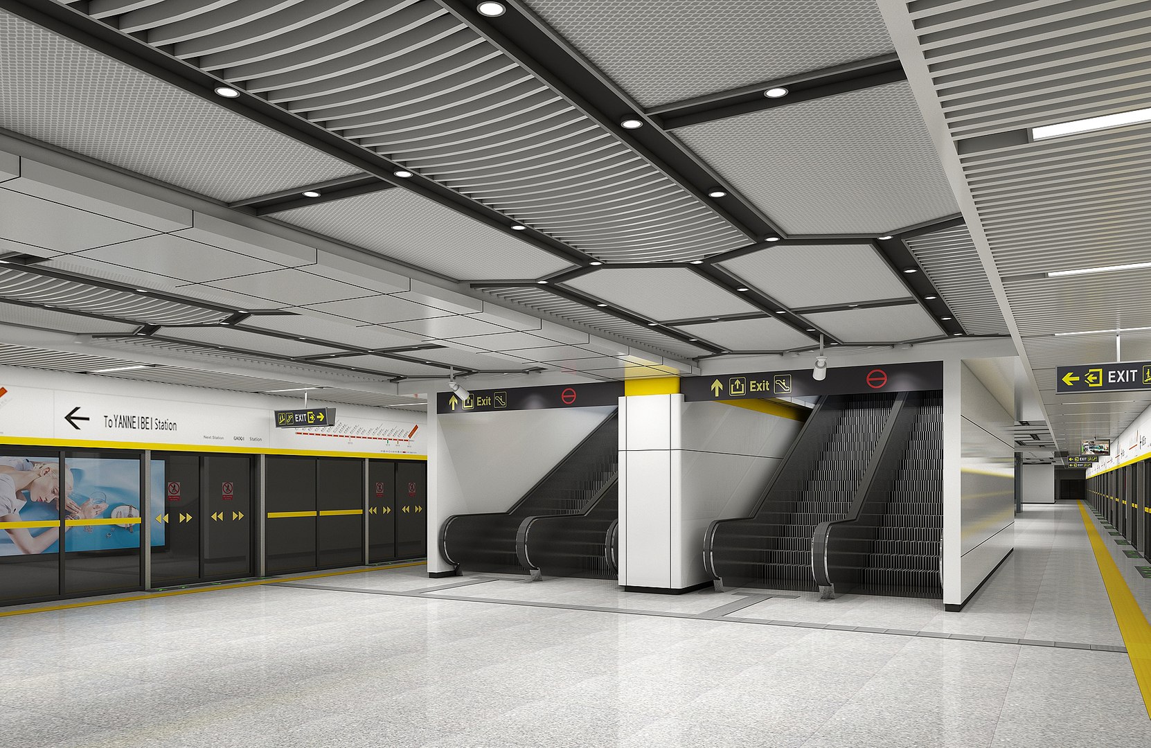 Subway Station 03 3D Model - TurboSquid 2283847
