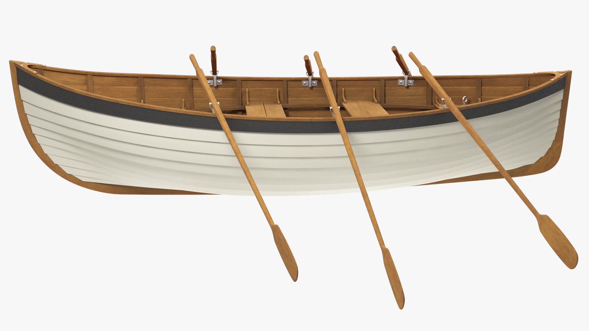 3D Model Wooden Rowboat V2 - TurboSquid 2214532
