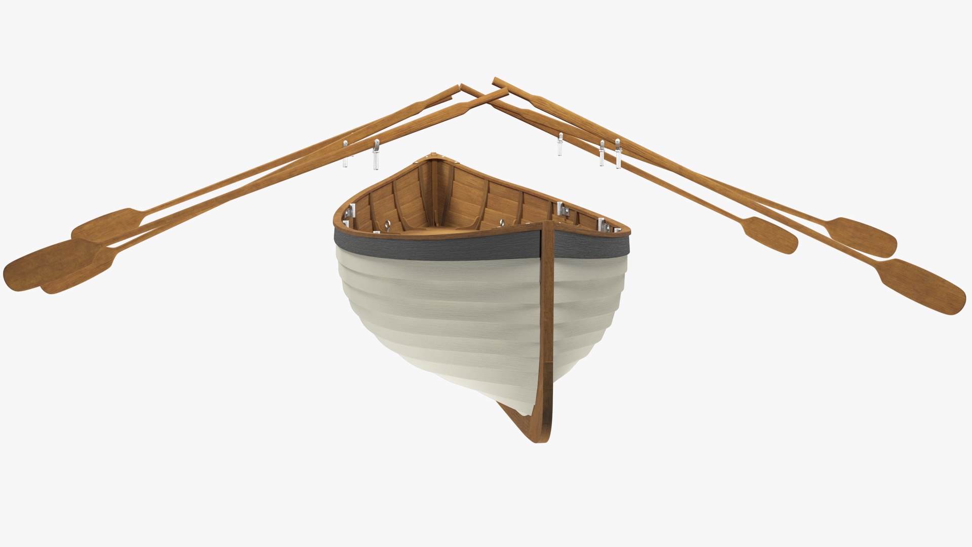 3D Model Wooden Rowboat V2 - TurboSquid 2214532