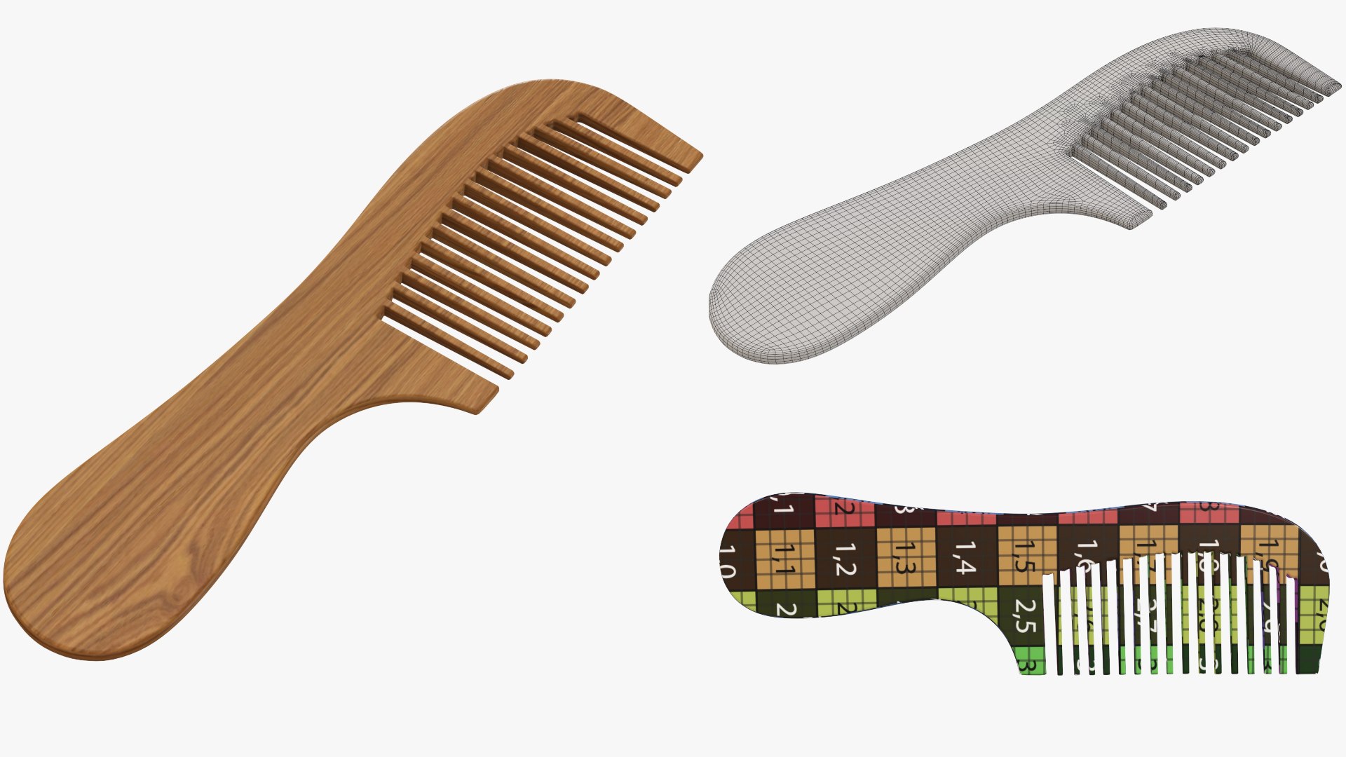 3D Hair combs PBR model - TurboSquid 1742772