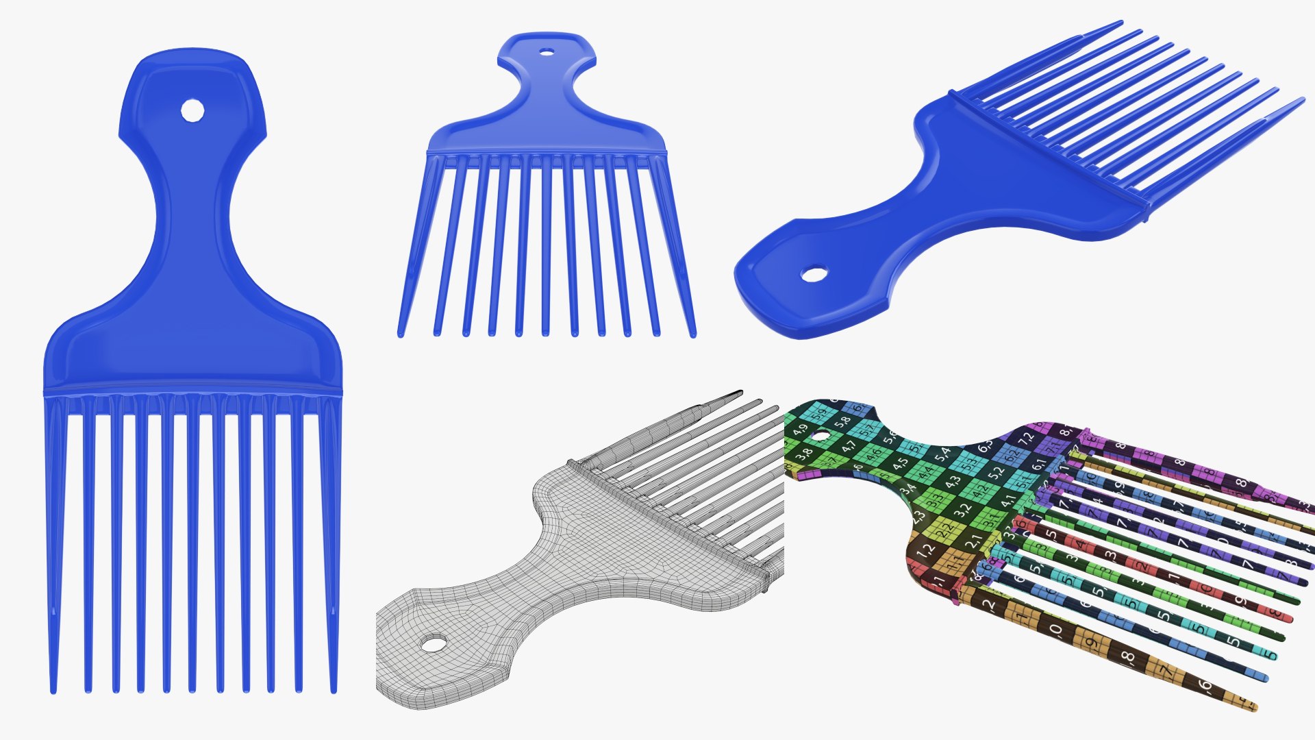 3D Hair combs PBR model - TurboSquid 1742772